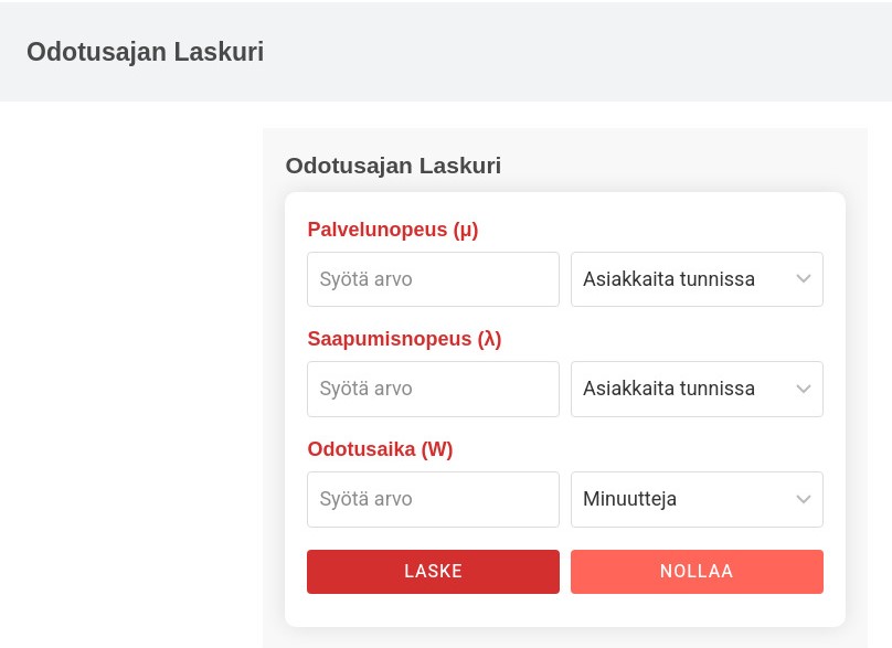 Odotusajan Laskuri Laskin odotusajan-laskuri-laskin
